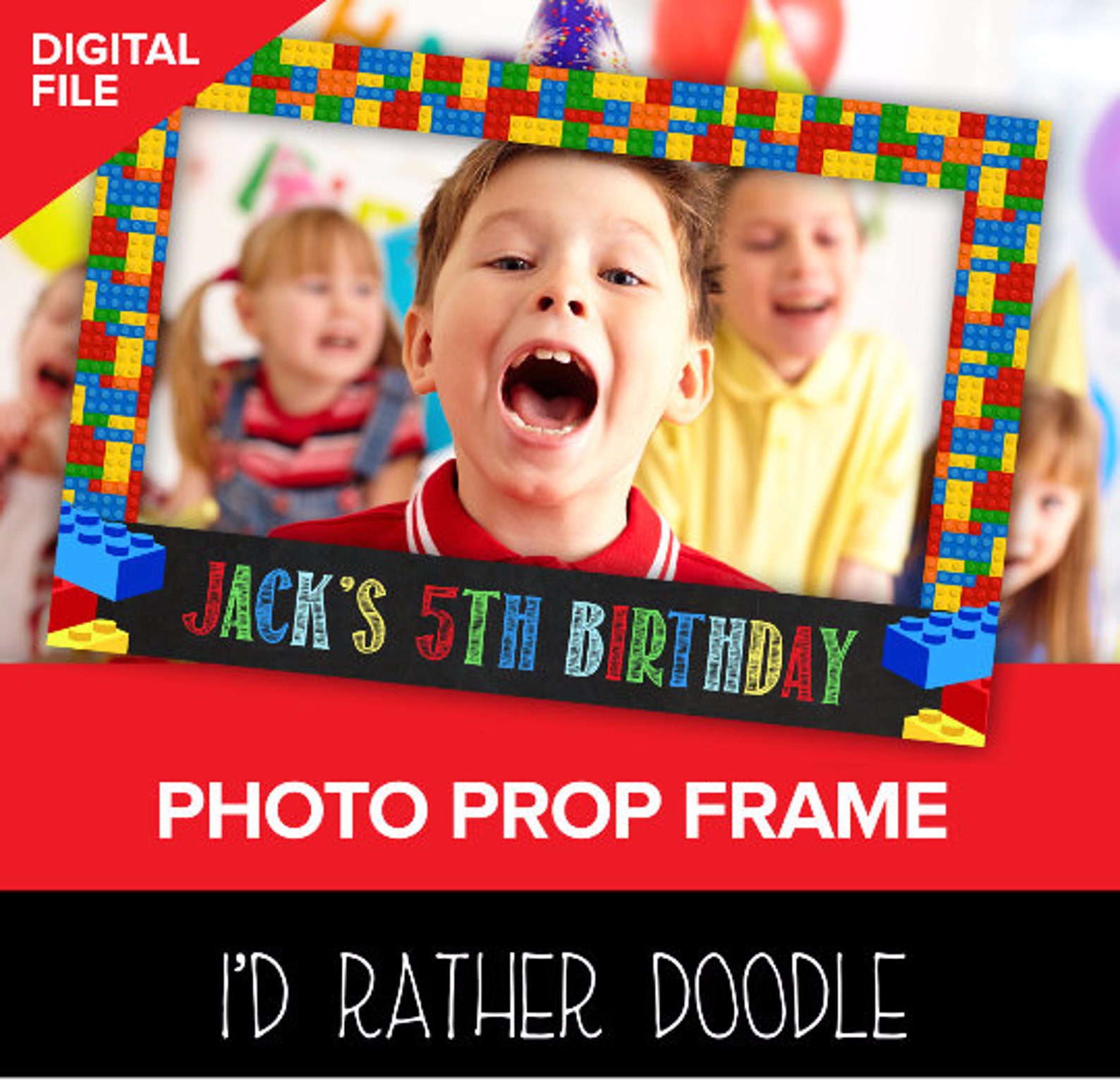 Bricks Selfie Photo Prop Bricks Photo Prop Frame Printable | Etsy