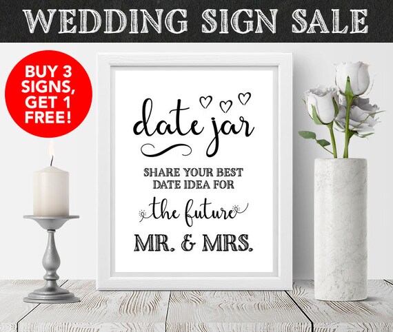 Date Jar Wedding Sign Printable Wedding Sign Classic Black - Etsy