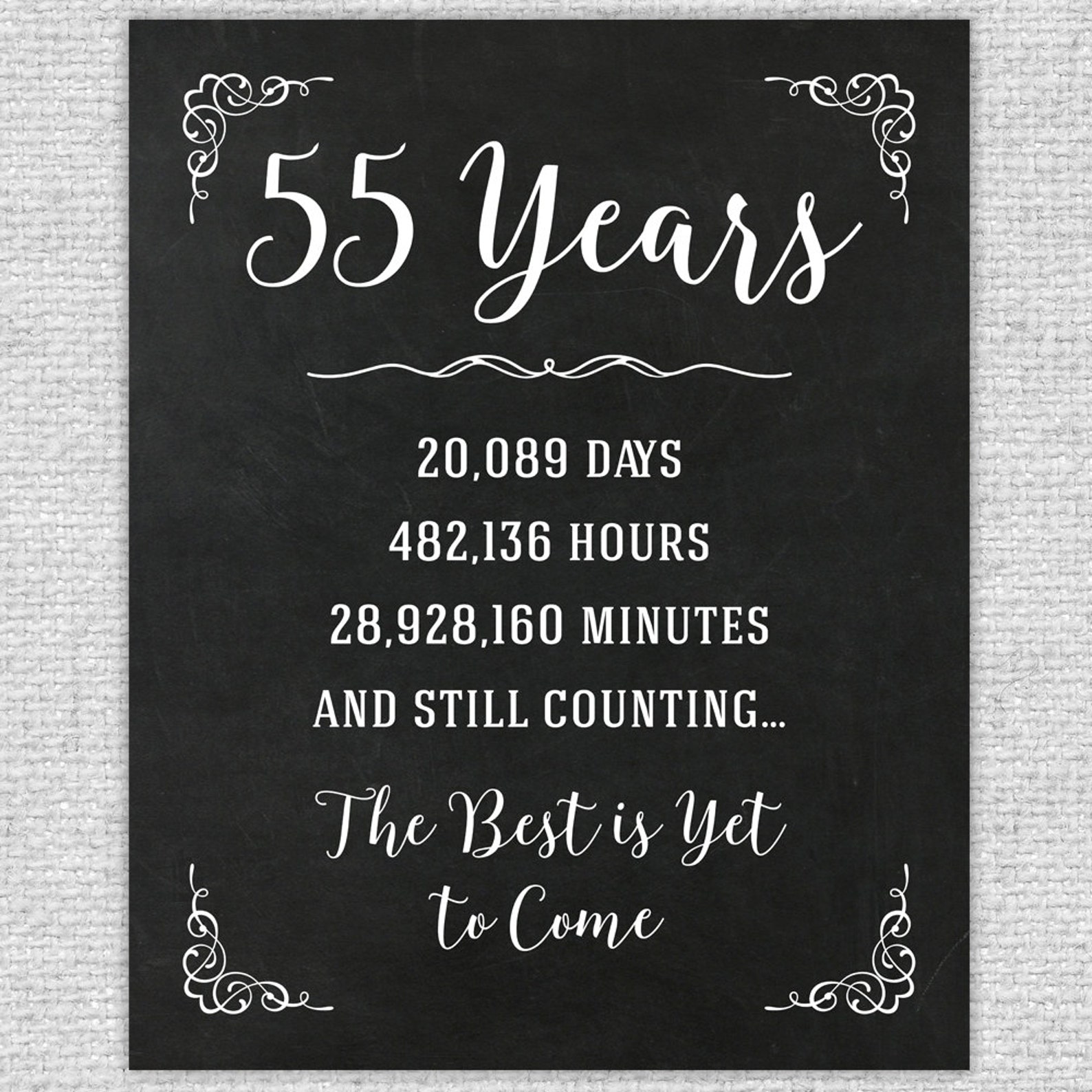 55th Anniversary Gift 55th Year Wedding Anniversary 55th Etsy