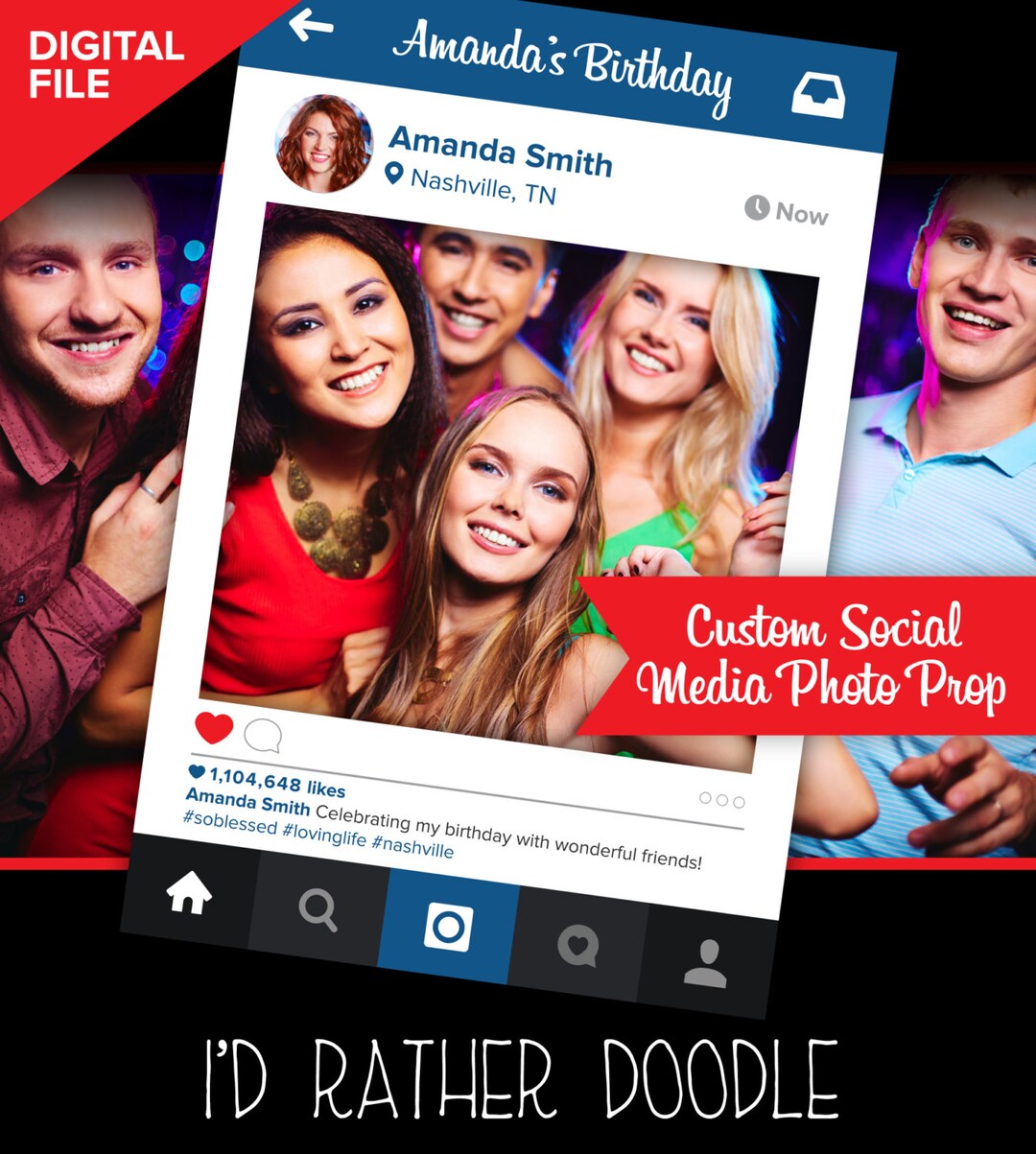 Selfie Photo Prop - Social Media Photo Prop Frame - Printable Photo ...
