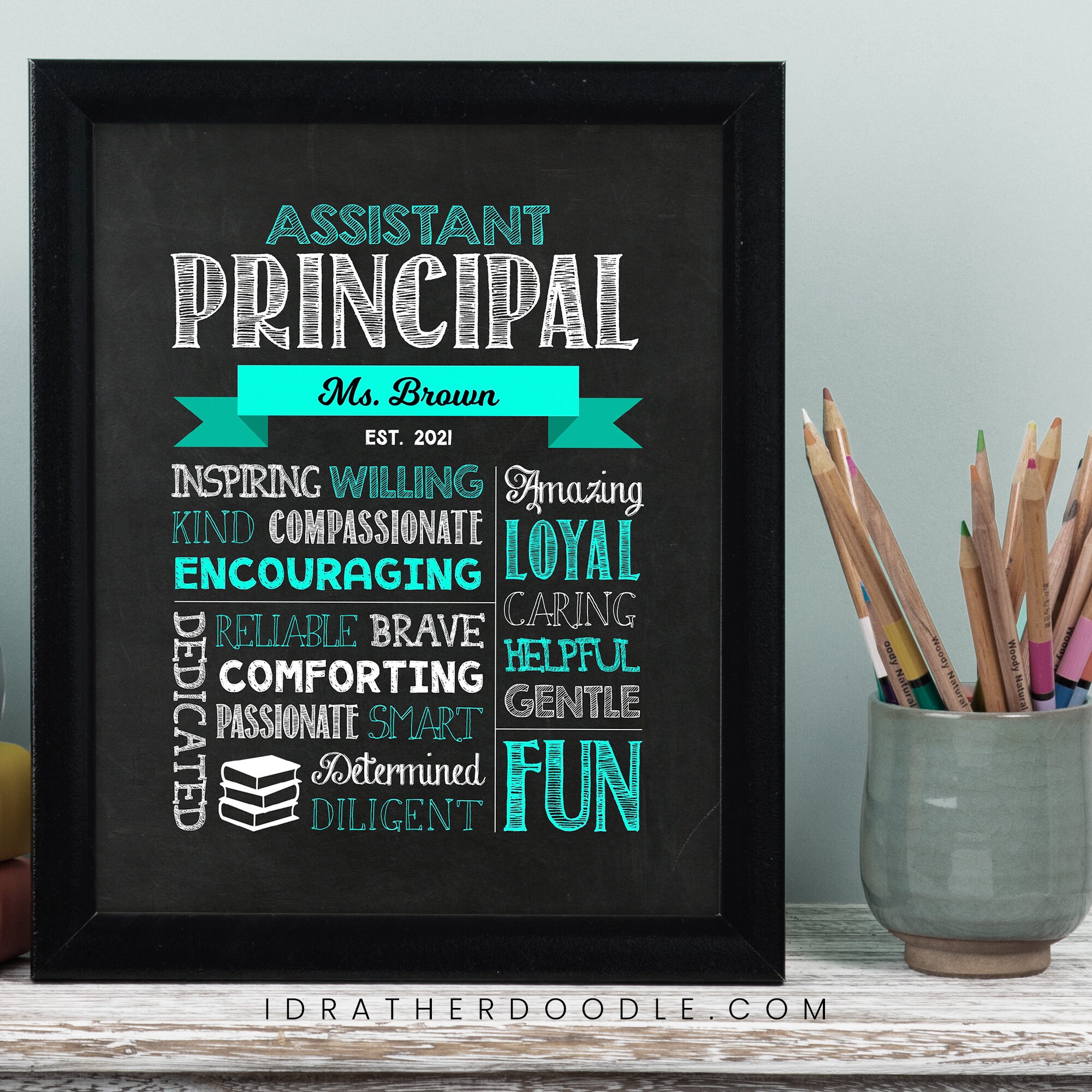 Editable Assistant Principal Chalkboard Sign Digital - Etsy