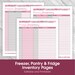 Printable Editable Kitchen Organization Kit 6 Pages Pantry, Fridge ...