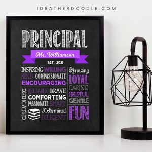 Editable Principal Chalkboard Sign - Digital Printable - Principal ...
