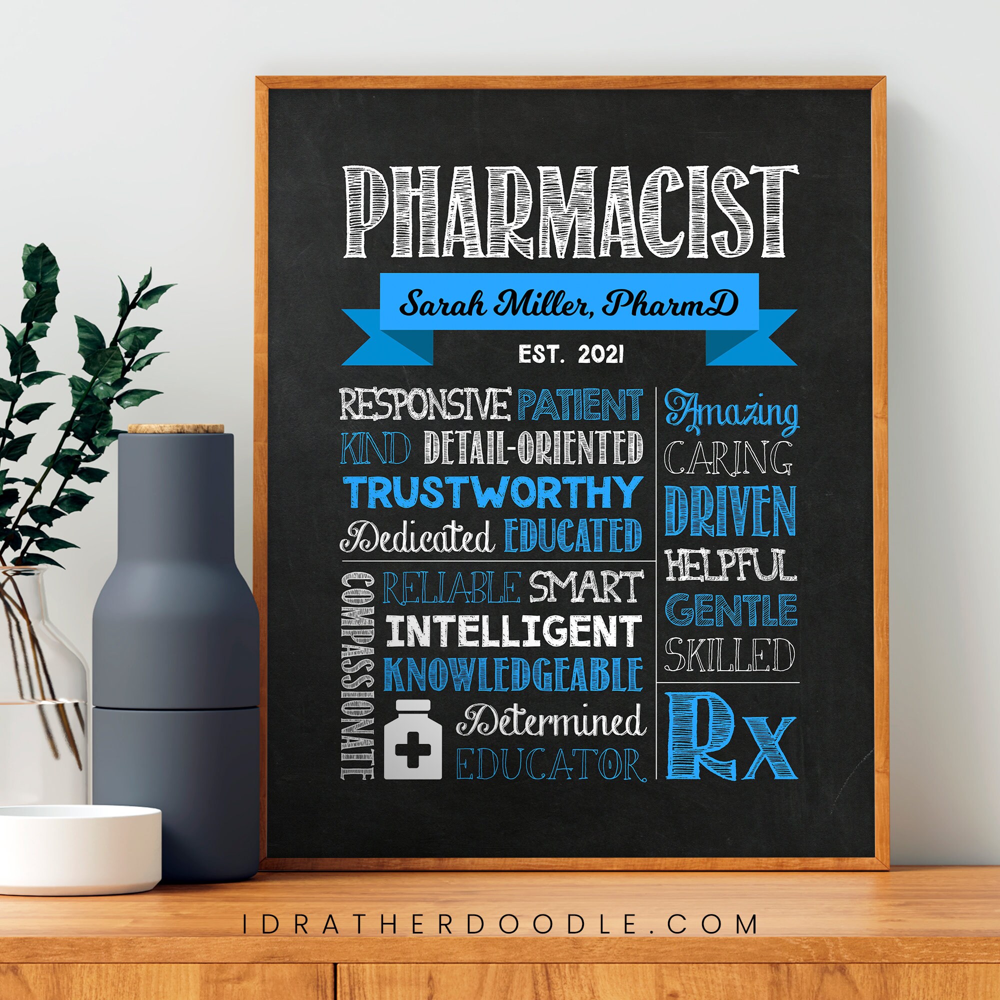 Editable Pharmacist Chalkboard Sign - Digital Printable - Pharmacist ...
