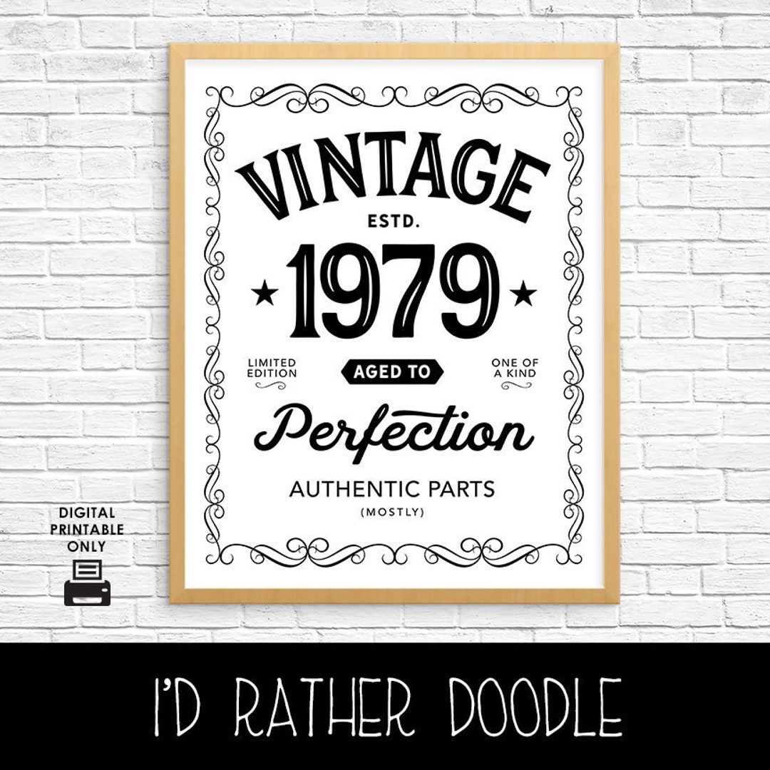 Aged to Perfection Sign - Vintage 1979 Sign - 1979 Sign - 16"x20 ...
