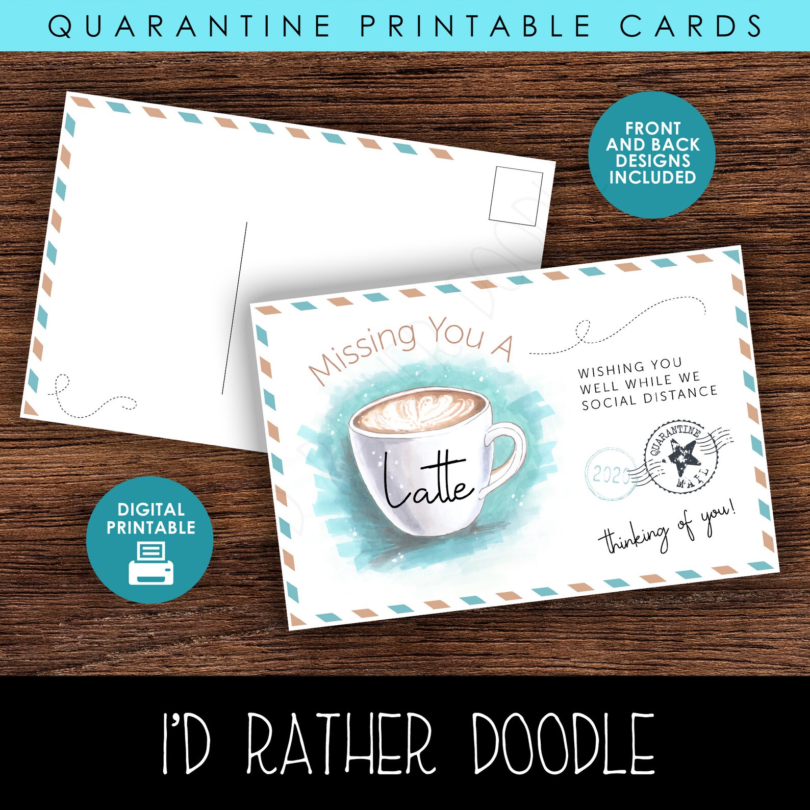 Quarantine Postcards - Social Distancing Printable 6"x4" Post Cards ...