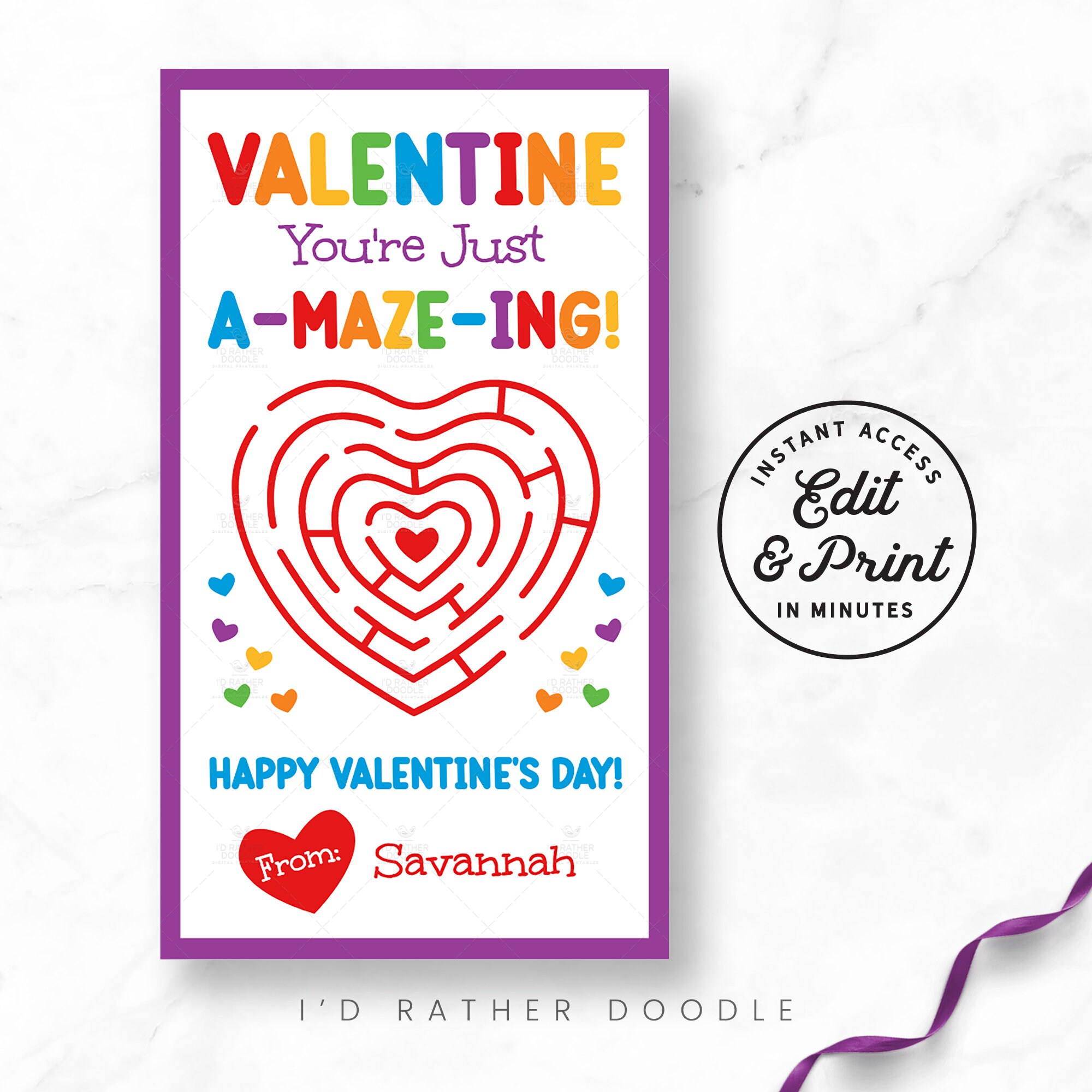 Editable Valentines Maze Gift Tag - Amazeing - Candy Classroom ...