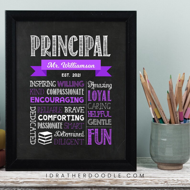 Editable Principal Chalkboard Sign Digital Printable | Etsy