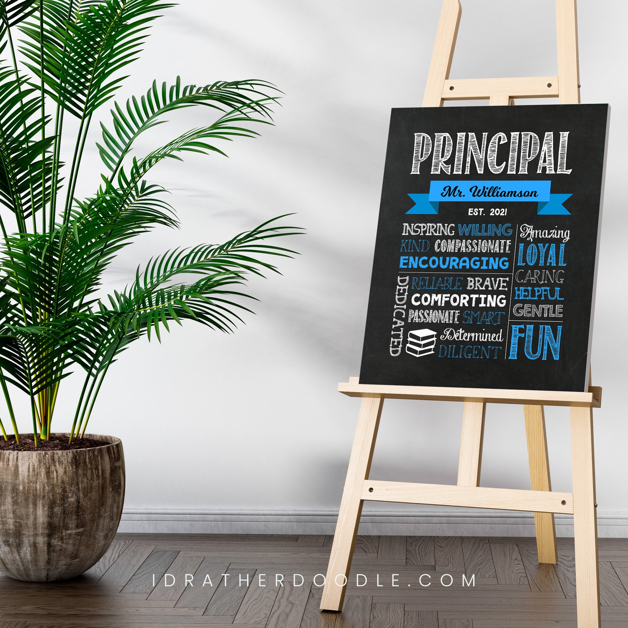Editable Principal Chalkboard Sign Digital Printable | Etsy