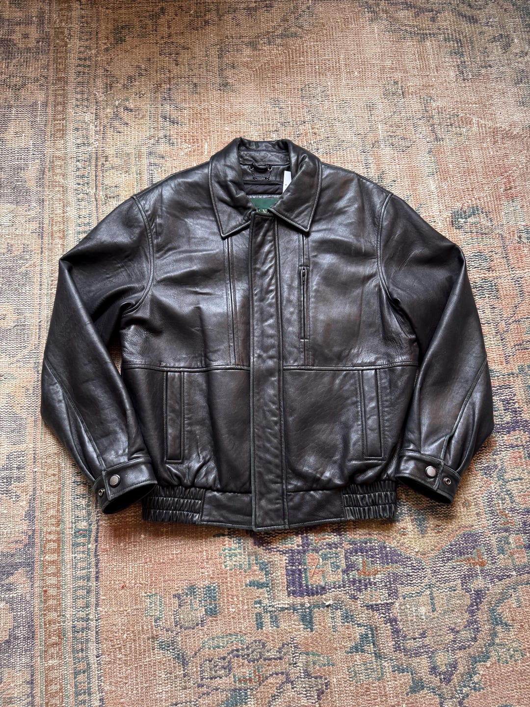 Vintage Danier Black Leather Bomber Jacket - Etsy