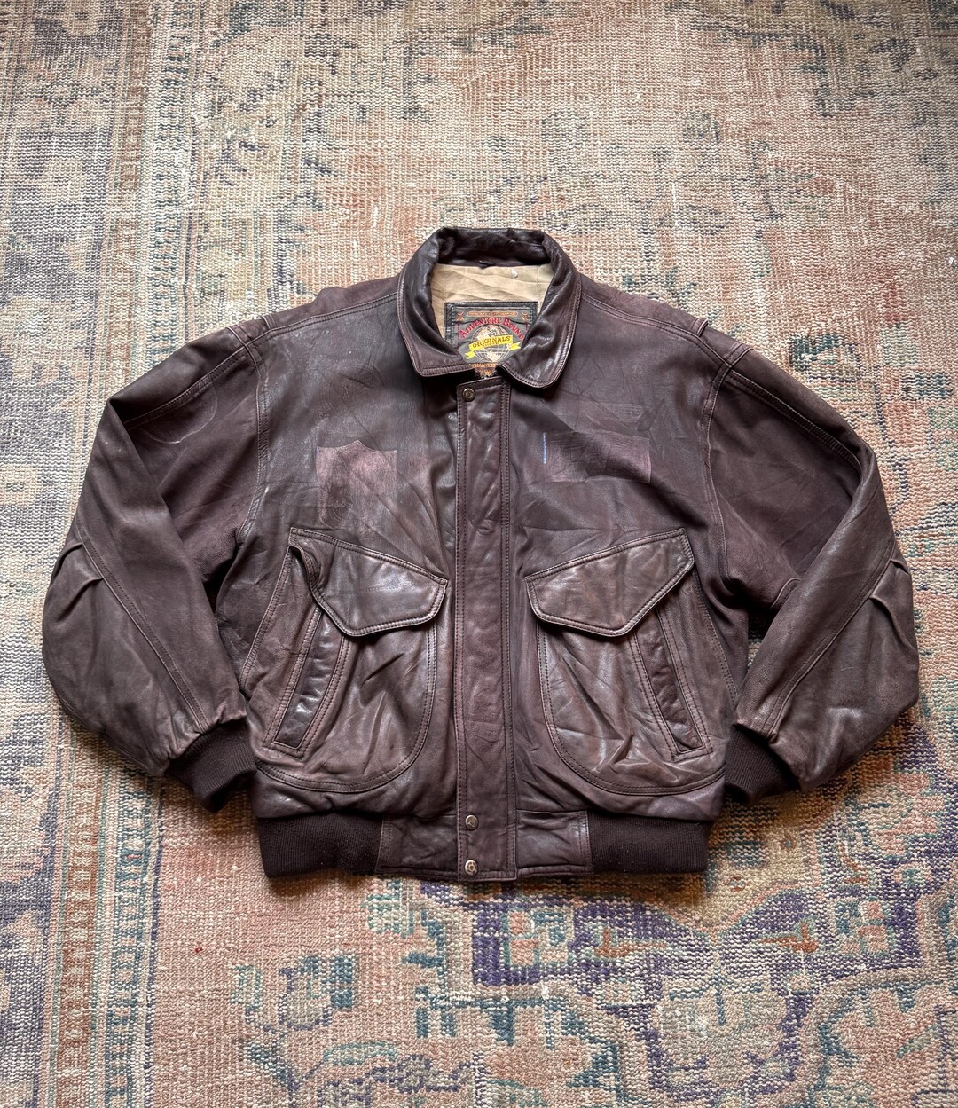 Vintage Wilsons Adventure Bound Brown Leather Bomber Jacket - Etsy