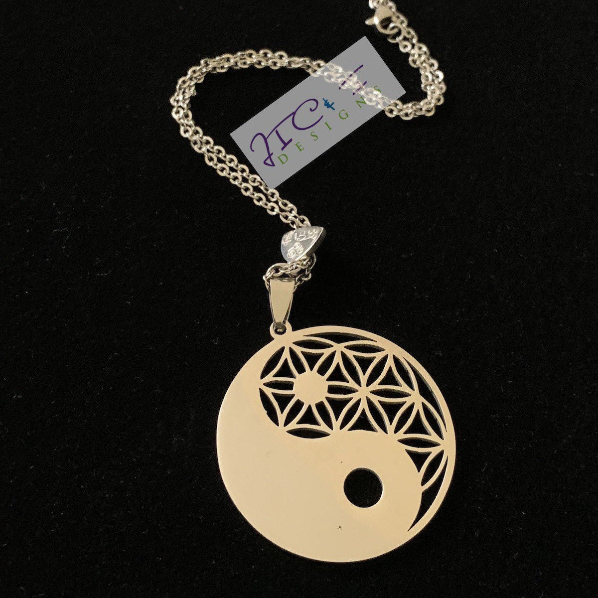 Round Stainless Steel Yin Yang Necklace, Yin Yang Jewelry, Yin Yang ...