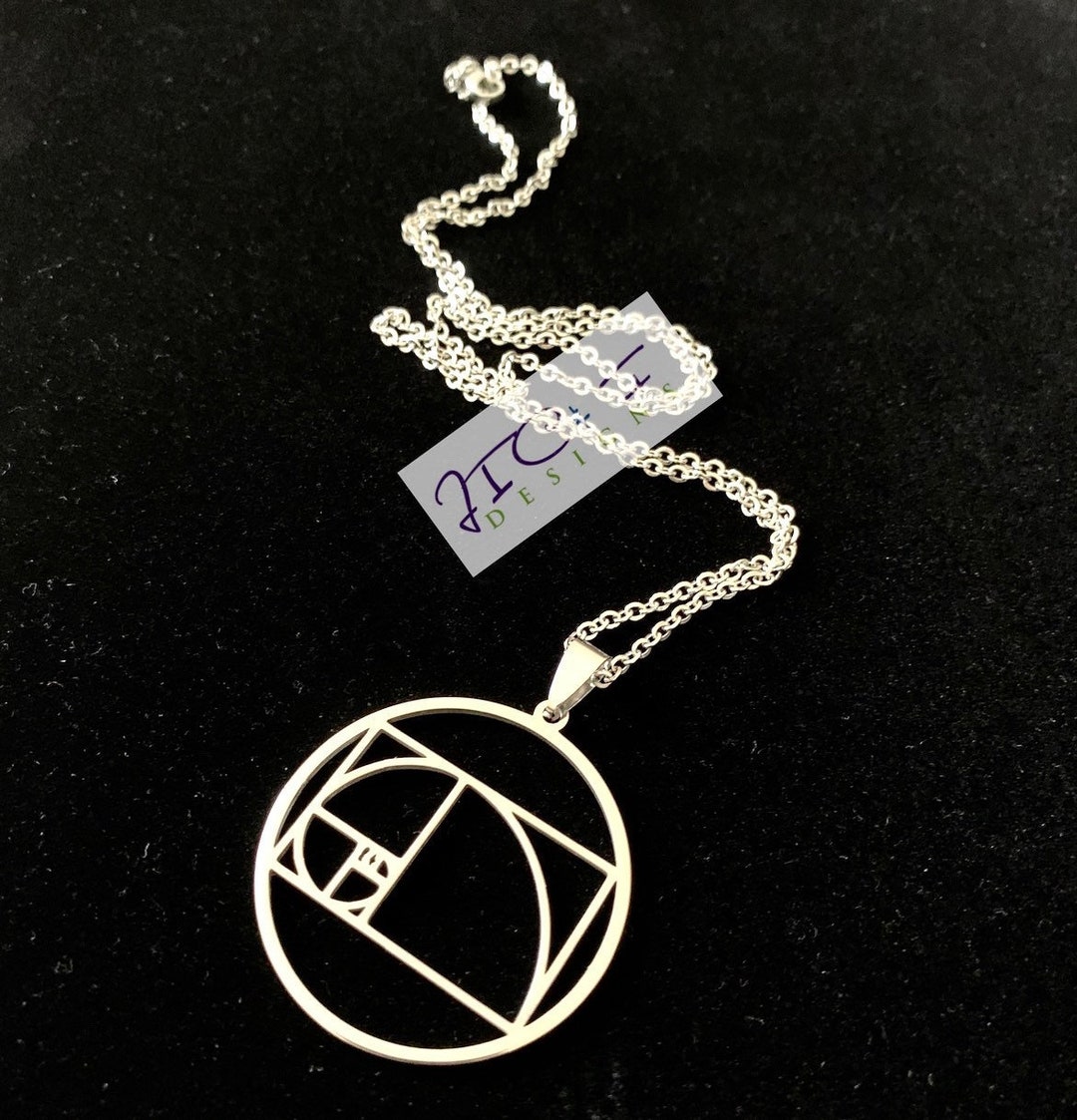 Round Stainless Steel Golden Ratio, Golden Ratio Necklace, Fibonacci ...