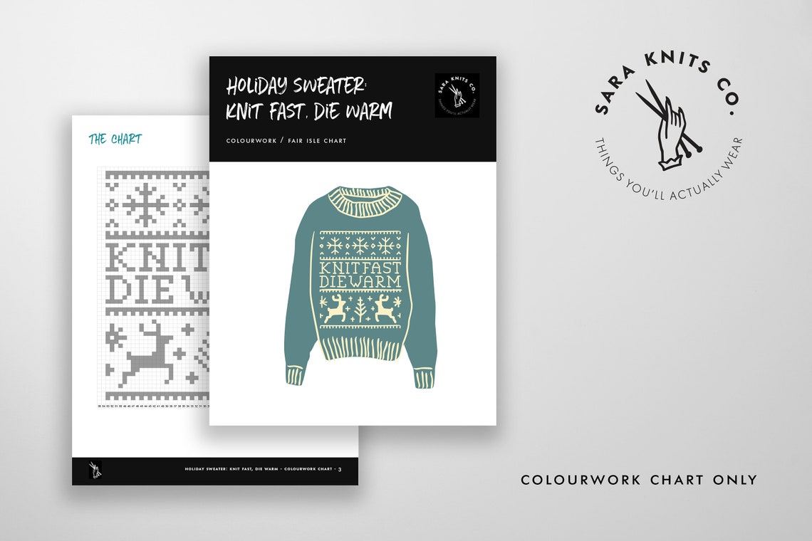 Colorwork Fair Isle Chart | Knit Pattern | Knit Fast, Die Warm Holiday ...