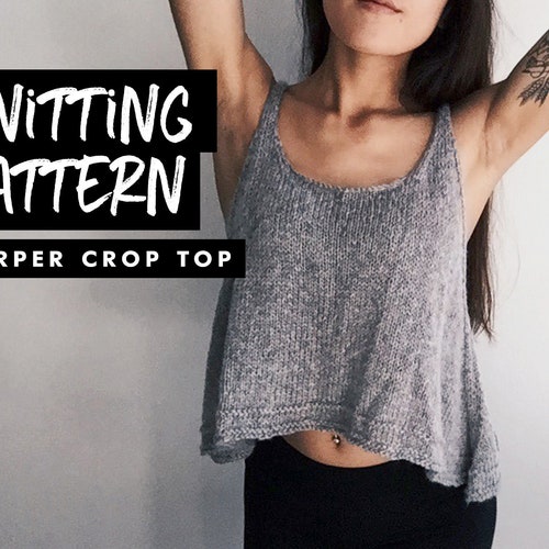 Easy Knit Crop Top Pattern - Etsy