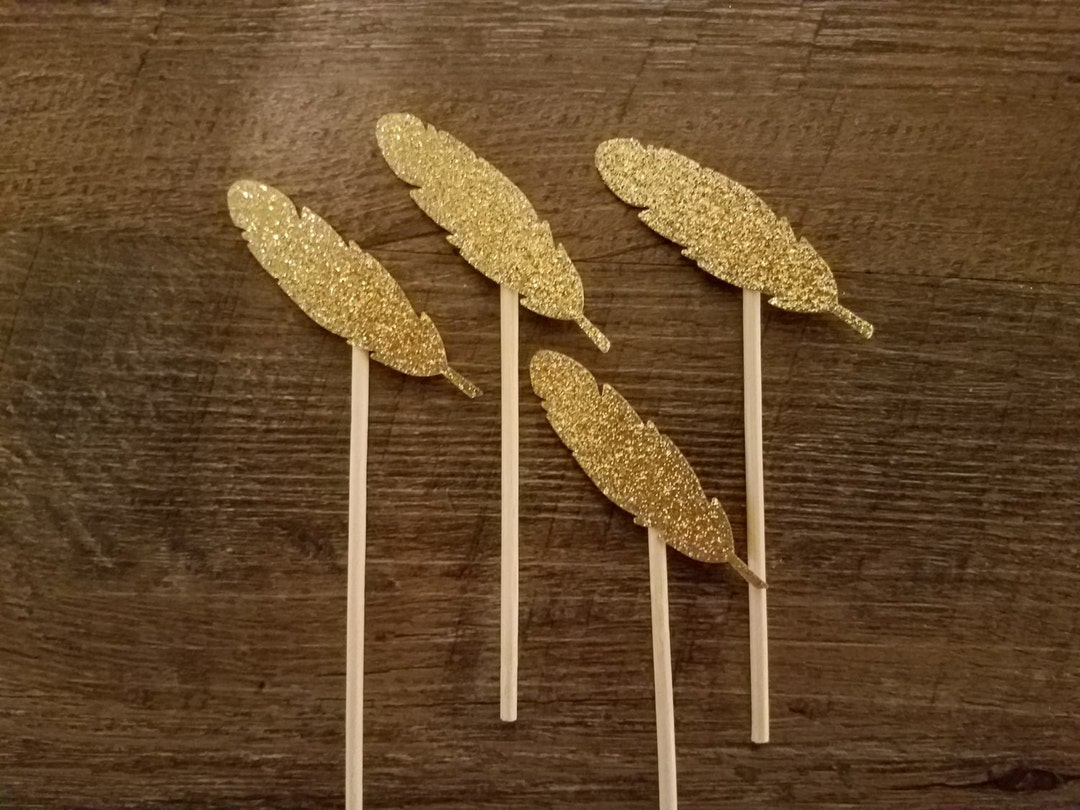 Feather Cupcake Toppers-set of 12 - Etsy