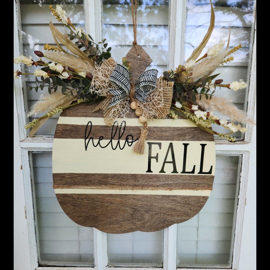 Hello Fall Door Hanger Fall Decor Door Hanger - Etsy