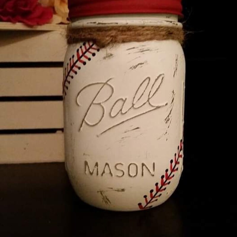 Baseball Mason Jar - Etsy