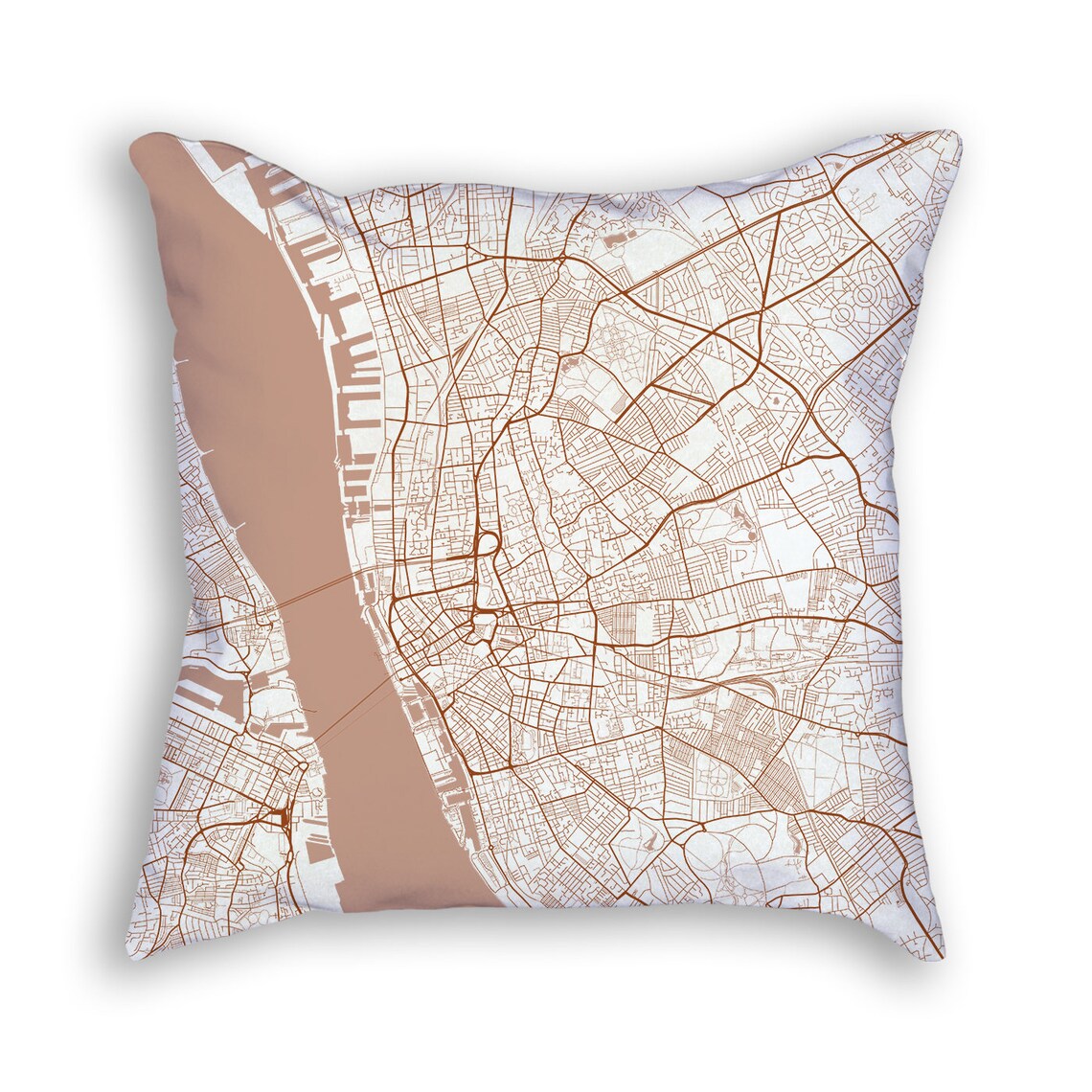 Liverpool England Street Map Throw Pillow - Etsy