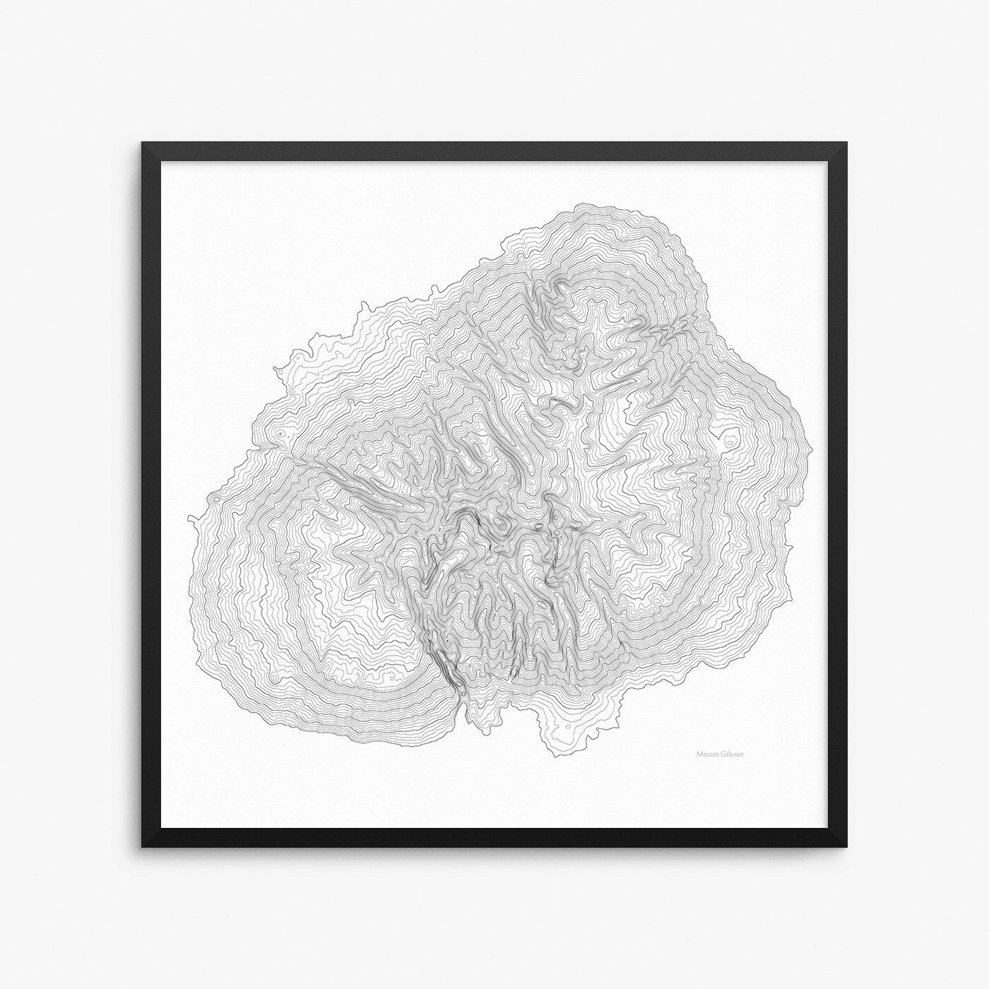 Mount Giluwe Poster, Mount Giluwe, Mount Giluwe Map Art, Mount Giluwe ...