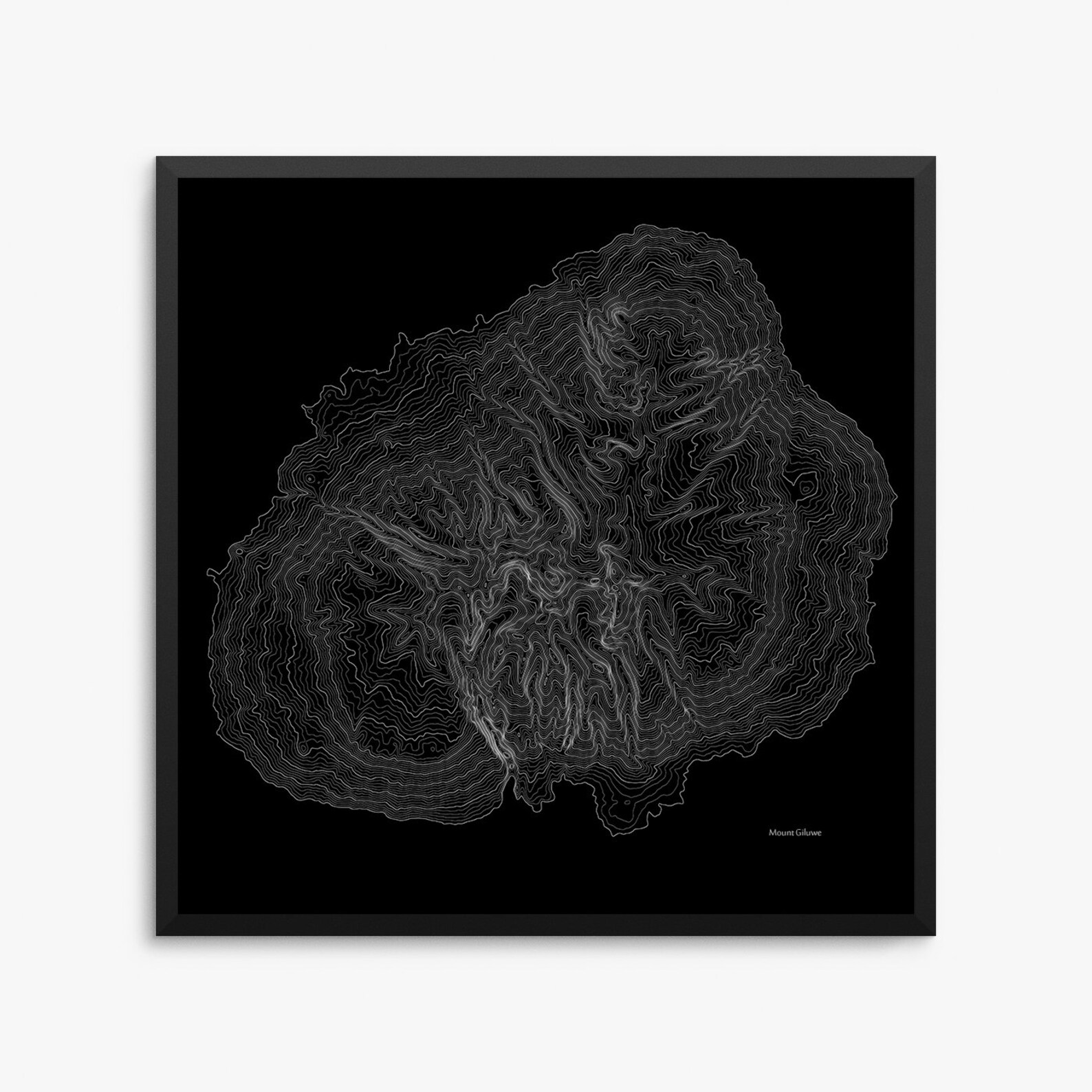 Mount Giluwe Poster, Mount Giluwe, Mount Giluwe Map Art, Mount Giluwe ...