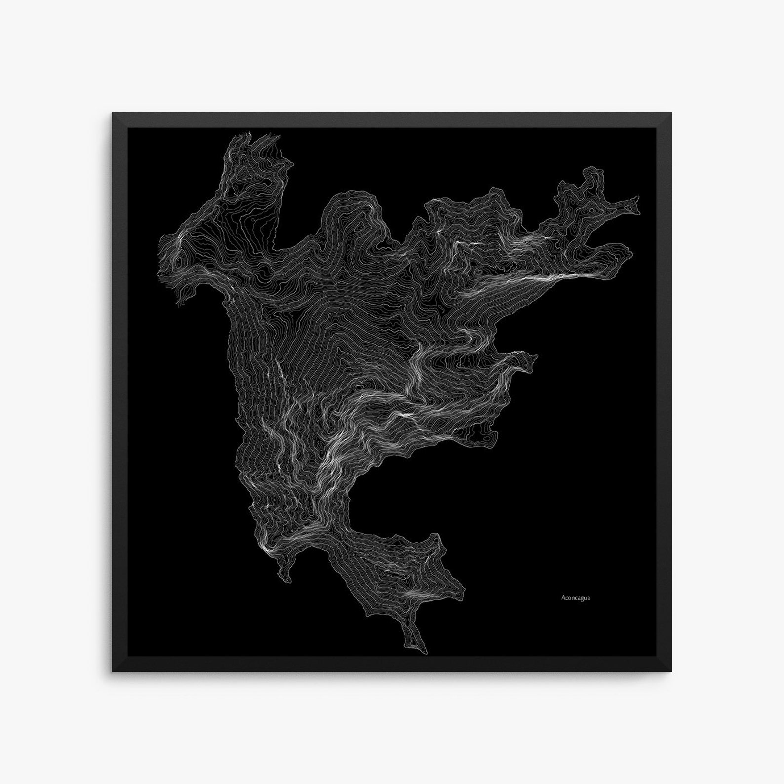 Aconcagua Poster, Aconcagua Argentina, Aconcagua Map Art, Aconcagua ...