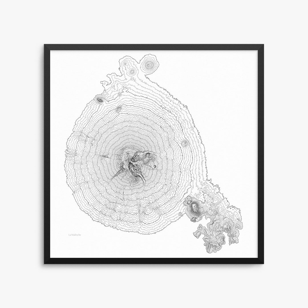 La Malinche, La Malinche Poster, Malinche Map Art, Malinche Contour Map ...