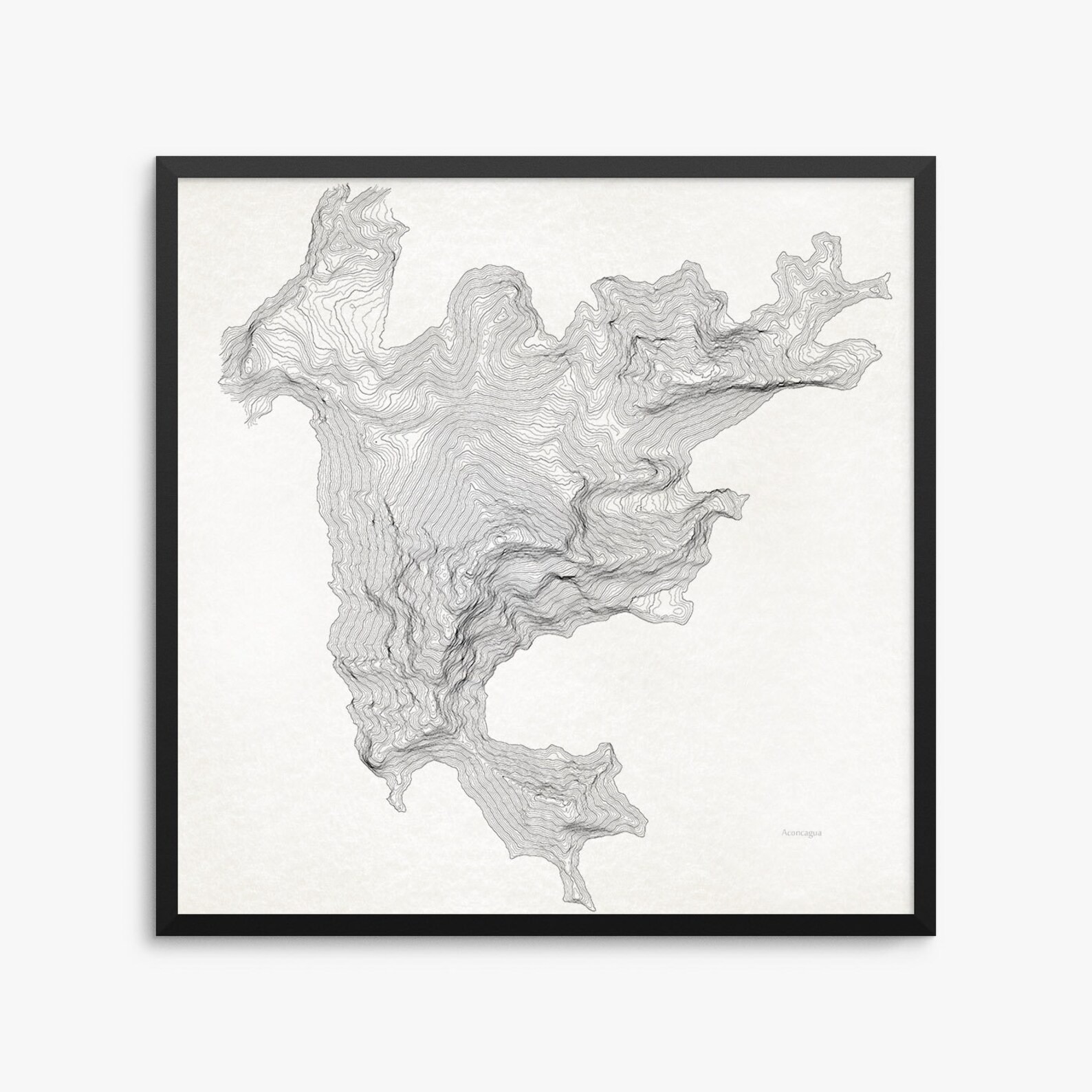 Aconcagua Poster, Aconcagua Argentina, Aconcagua Map Art, Aconcagua ...