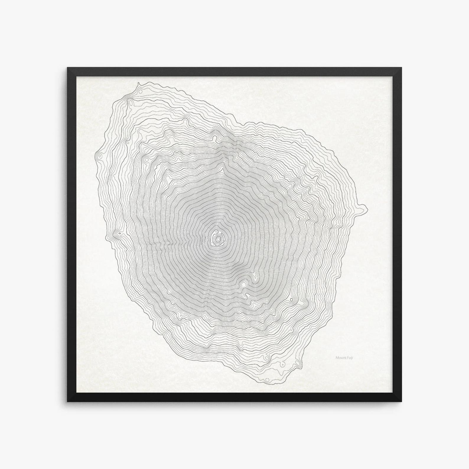 Mount Fuji Poster, Mount Fuji, Mount Fuji Map Art, Mount Fuji Contour ...