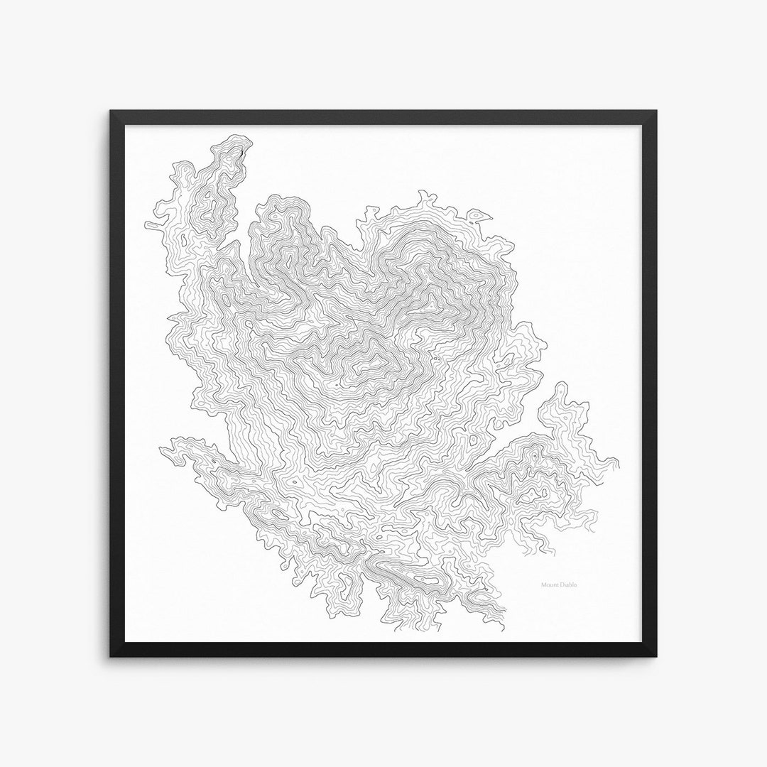 Mount Diablo, Mount Diablo Poster, Mount Diablo Map Art, Mount Diablo ...