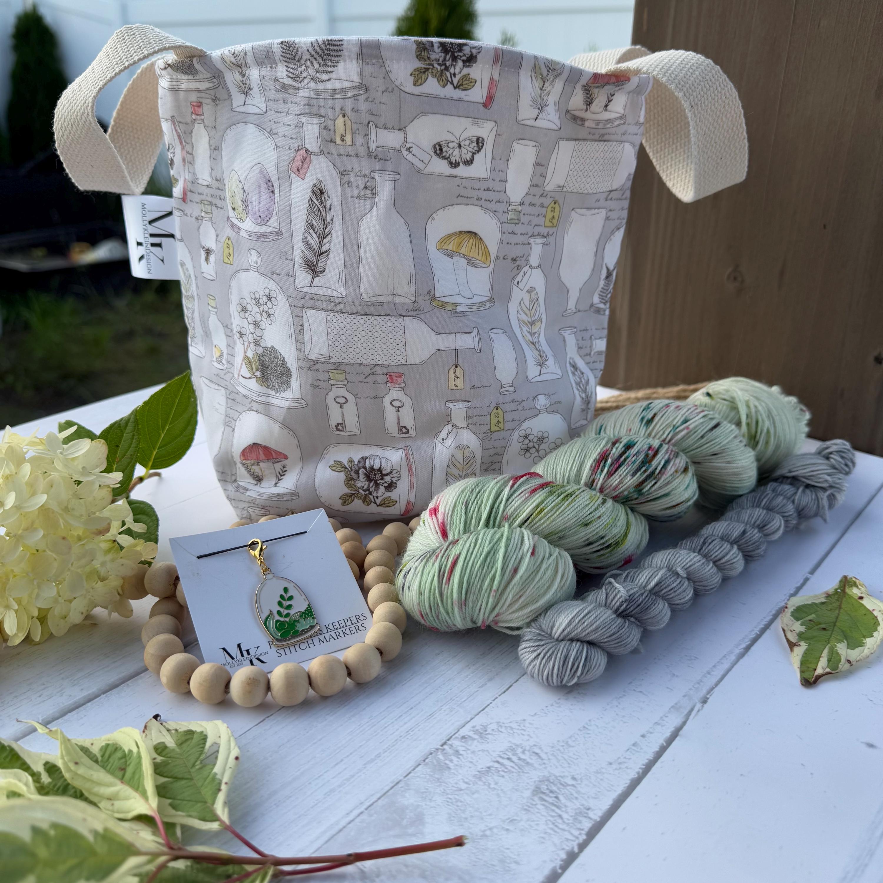 TERRARIUM Project Pail Bucket Hand Dyed Sock Set and Progress Keeper ...