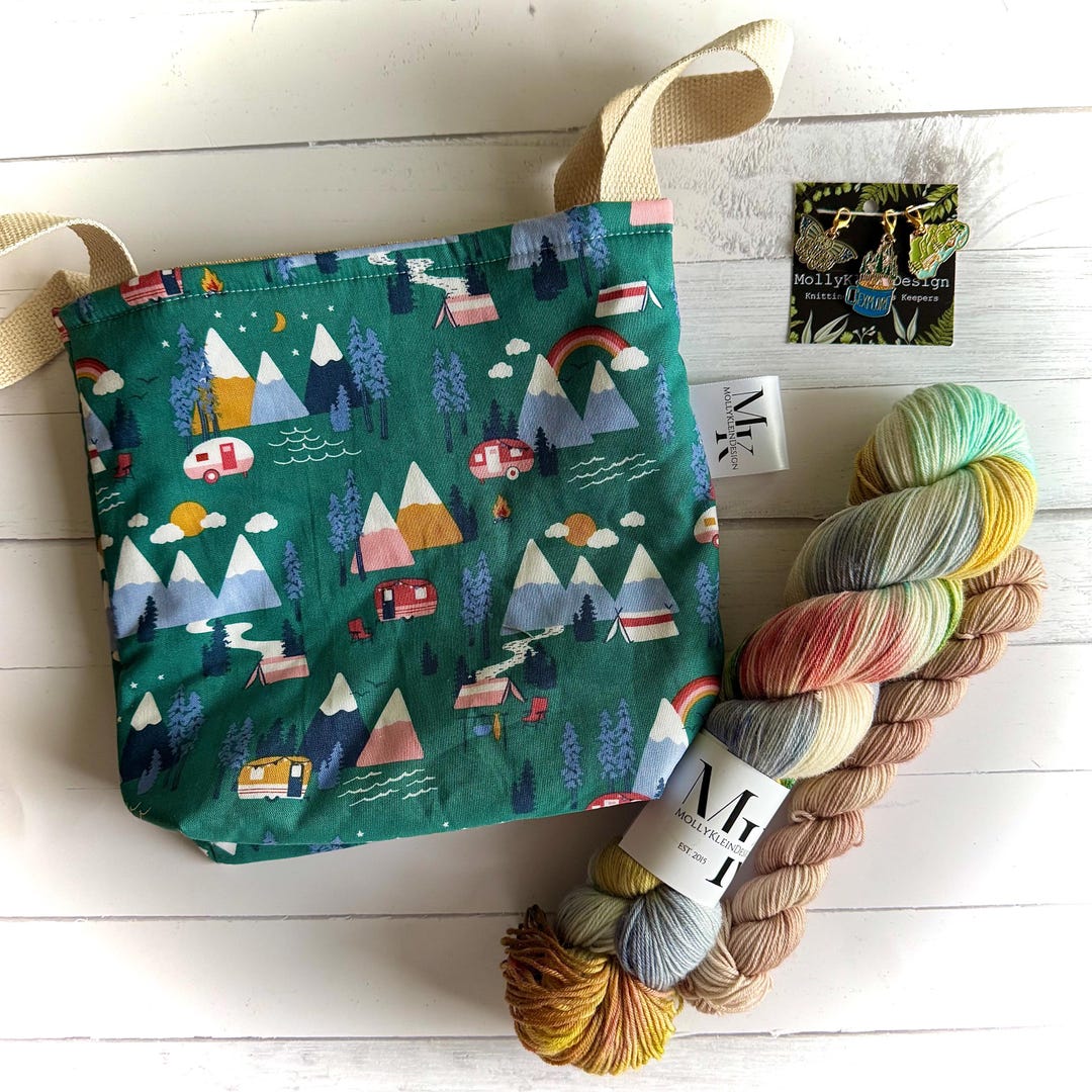 CAMPING Project Pail Bucket Hand Dyed Sock Set and Progress Keeper Kit ...