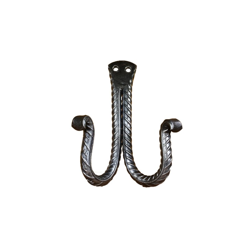 Re-bar Wall Double Hook, Hand Forged, Coat Hook, Bag Hook, Hat Hook ...
