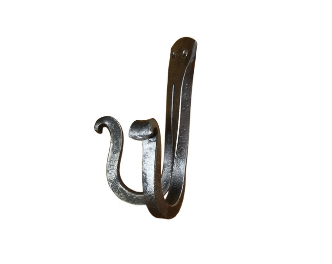 Wall Hook -hand Forged Square Bar - Double Hook - Etsy