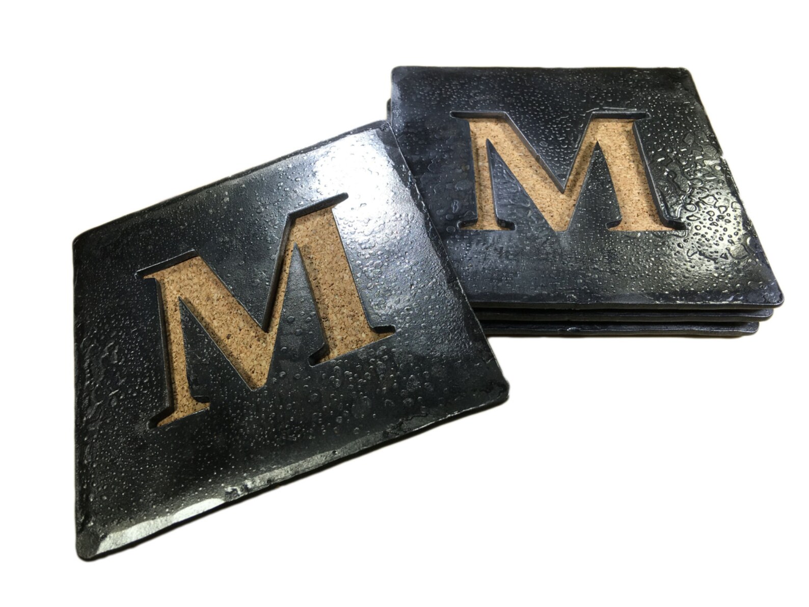 Forged Iron Square Monogram Coasters - Set of 4 - Etsy