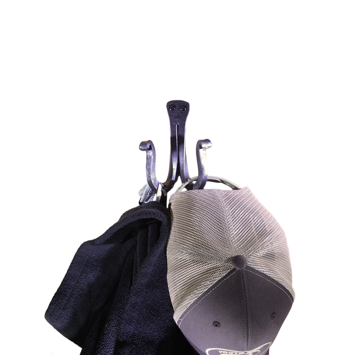 Wall Hook hand Forged Square Bar Double Hook - Etsy