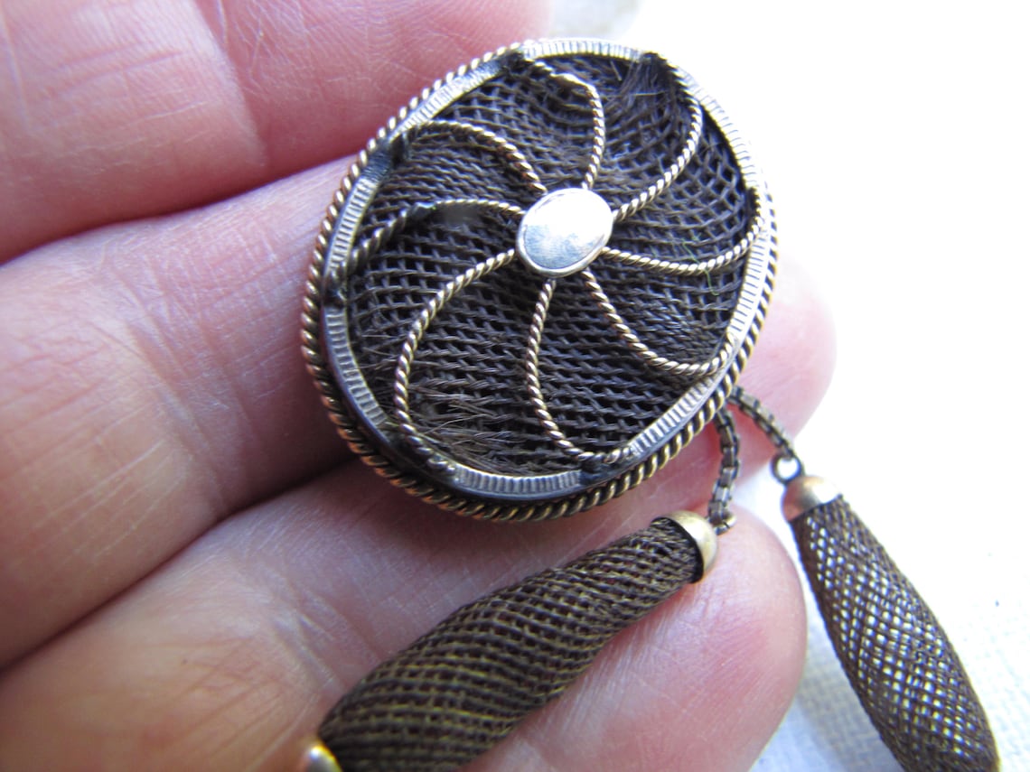 Victorian Mourning Hair Brooch Victorian Hairwork Pin | Etsy