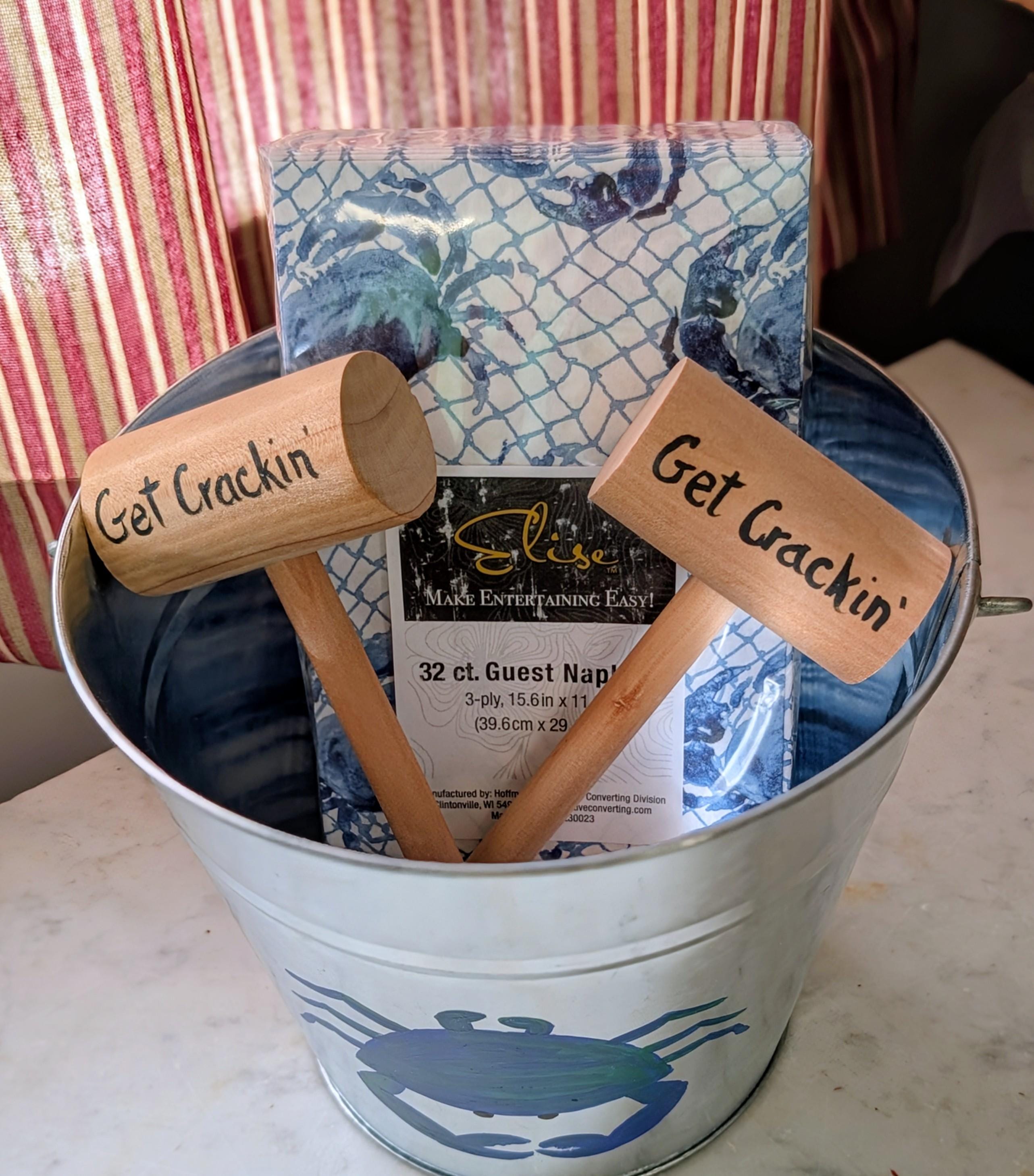 Blue Crab Bucket, 32 Napkins, 2 Crab Mallets - Etsy