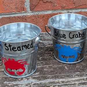 Crab Buckets , Crab Feast Party Favors, Nautical Ornaments, Set of 4 - Etsy