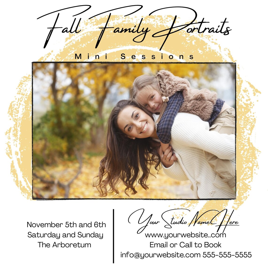 Fall Mini Sessions Template for Photographers: Canva Editable (digital ...