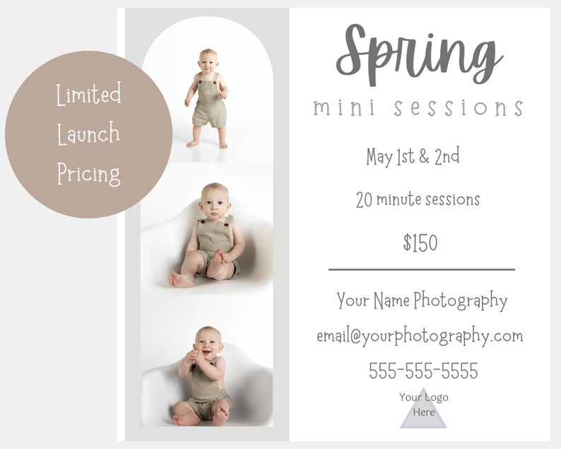 Spring Mini Sessions Template for Canva Fully Editable | Etsy