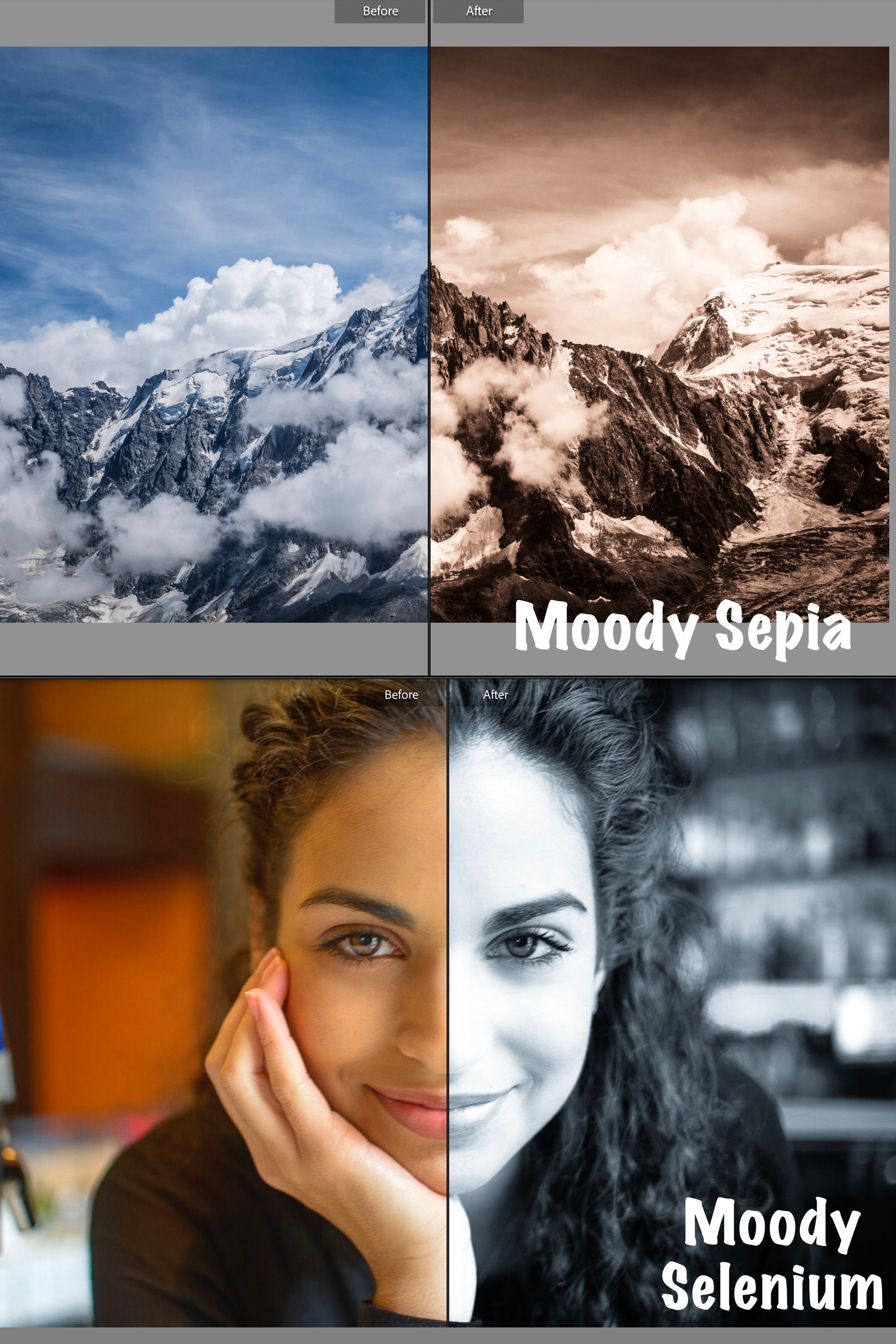 Sepia Presets and Selenium Tone Presets Bundle of 15 - Get the Look of ...