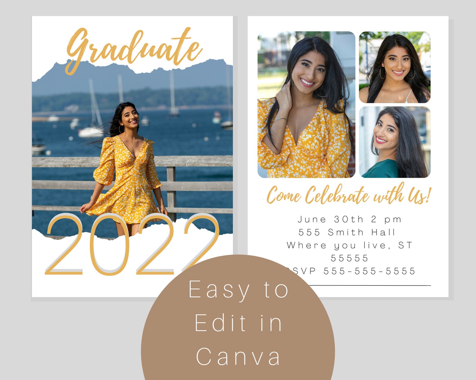 Graduation Announcement Template for Canva Easy Editable | Etsy