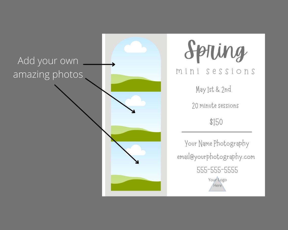 Spring Mini Sessions Template for Canva, Fully Editable Marketing ...