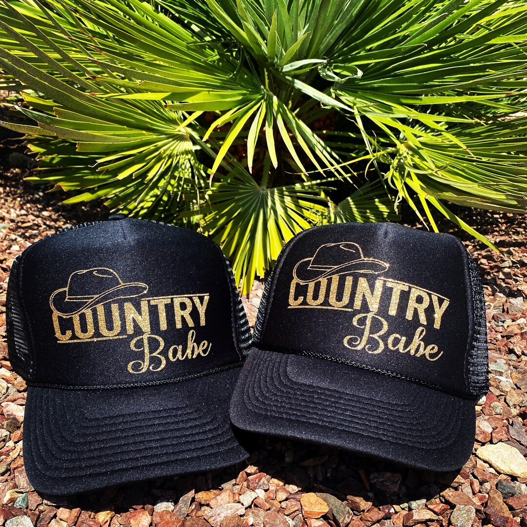 Custom Hat. Womens Hat. Country Hat. Gold. Black Hat. Country Concert ...