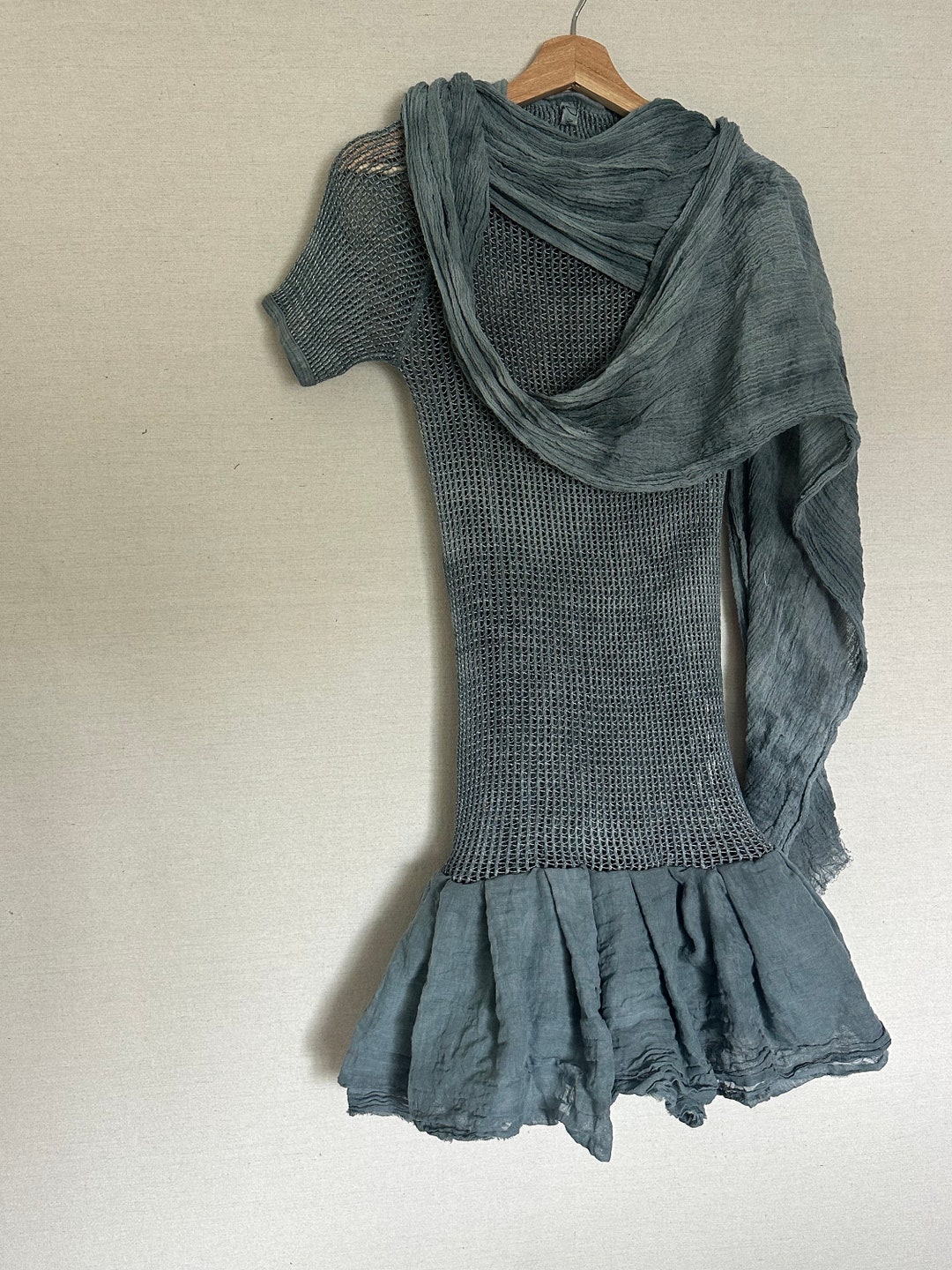 Black and Gray Net Dress - Etsy