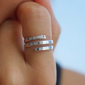 Sterling Silver / Gold Plated Wrap Ring | Unique Everyday Wrap Ring ...