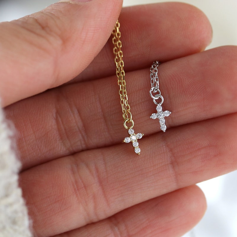 Small Cross Necklace - Etsy