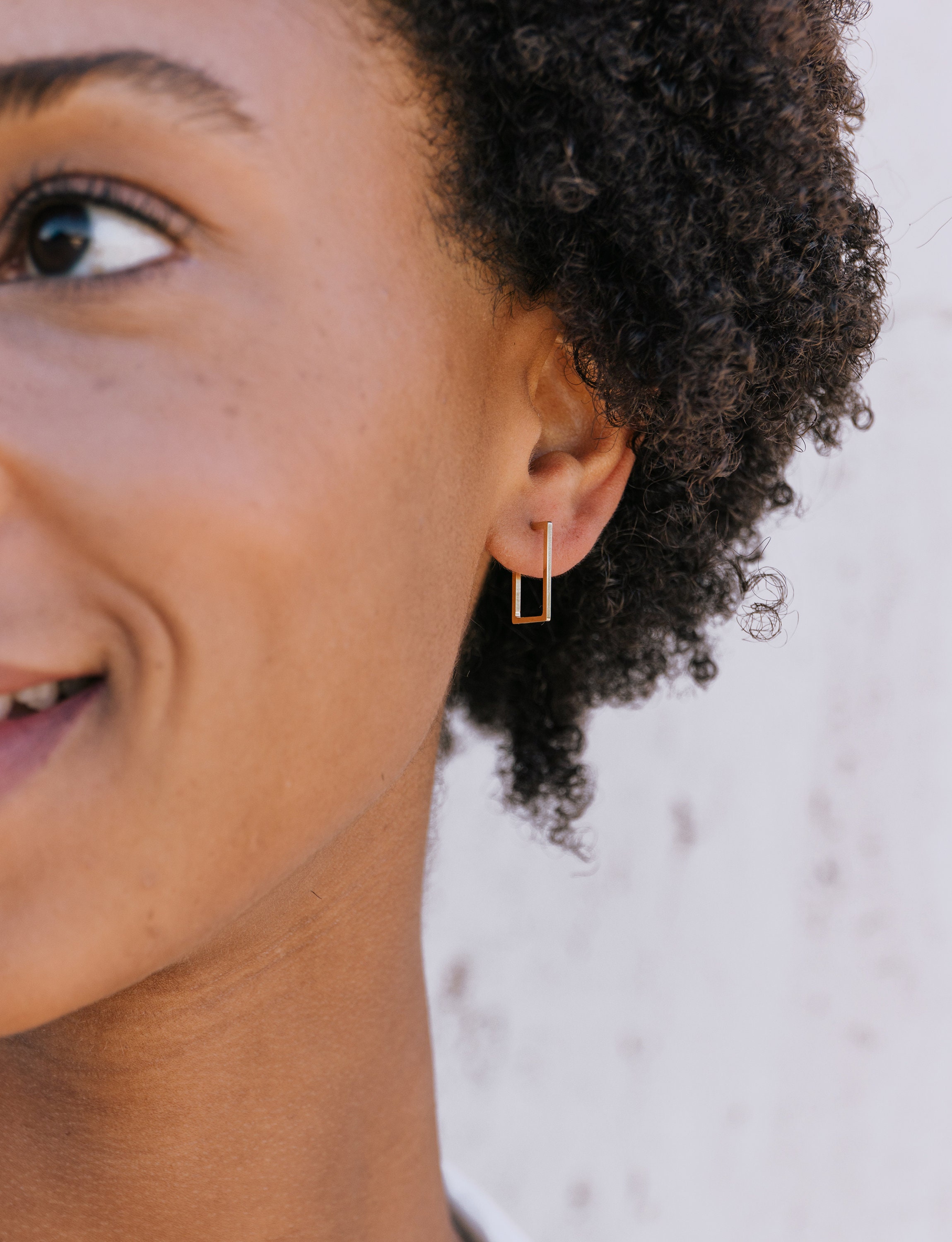 14kt Solid Gold Rectangle Hoops - Gold Geometric Hoops - Square Hoops ...