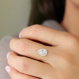 Sterling Silver Floating Ring | Invisible Ring | Unique Rings | Pear ...